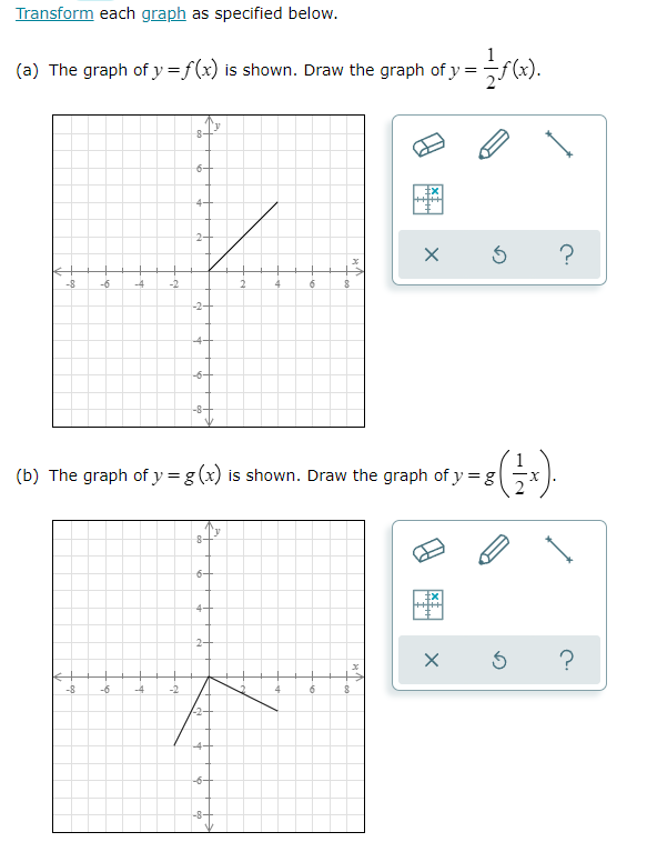 Solved Transform each graph as specified below. (a) The | Chegg.com