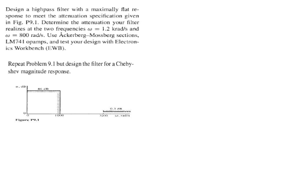 Design a highpass filter with a maximally flat | Chegg.com