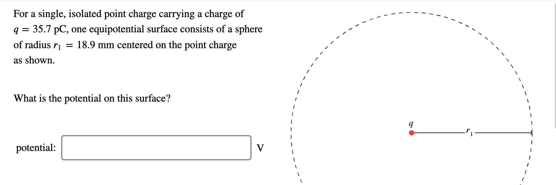 Solved For a single, isolated point charge carrying a charge | Chegg.com