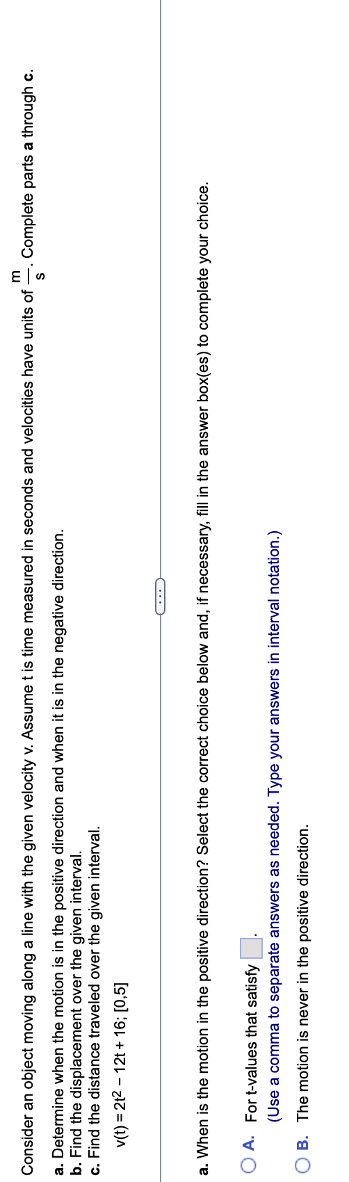 Solved Consider an object moving along a line with the given | Chegg.com