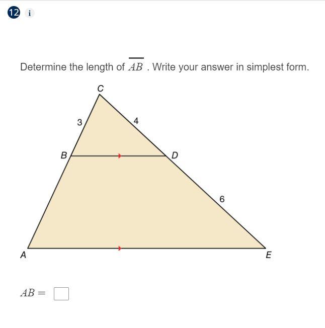 Solved 12 i Determine the length of AB. Write your answer in | Chegg.com