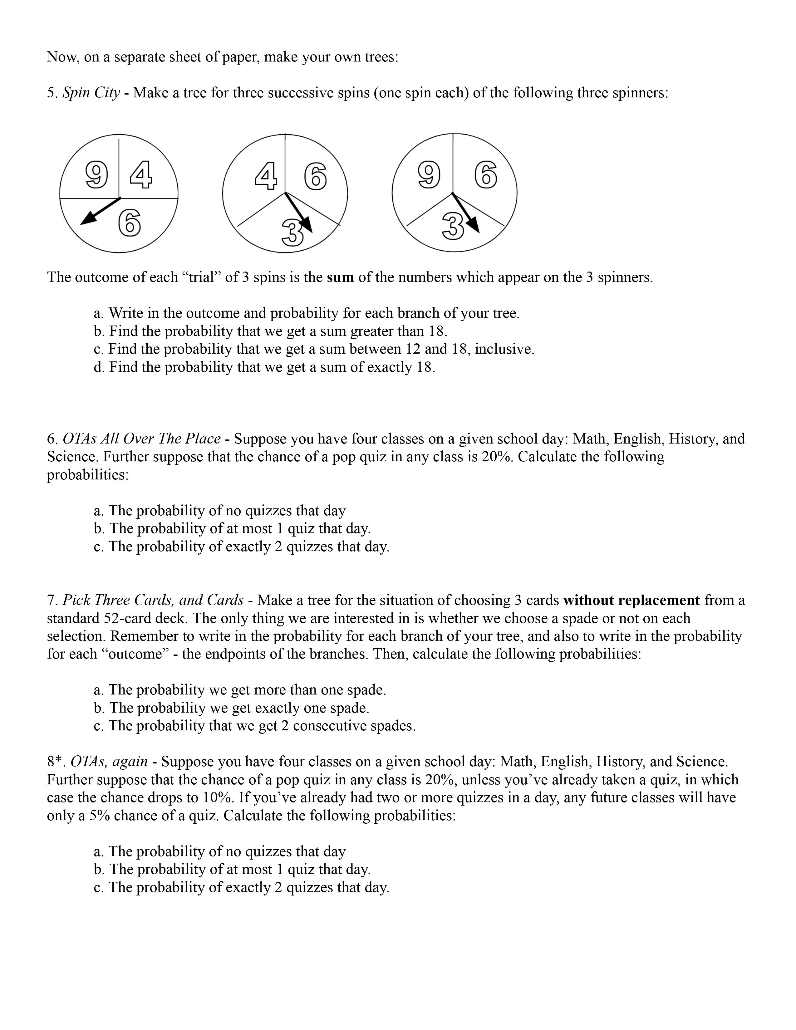 Solved Now, on a separate sheet of paper, make your own | Chegg.com