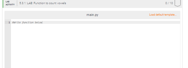 Solved 53 Lab Function To Count Vowels Write A Function 6481