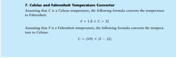 Solved 7. Celsius and Fahrenheit Temperature Converter | Chegg.com
