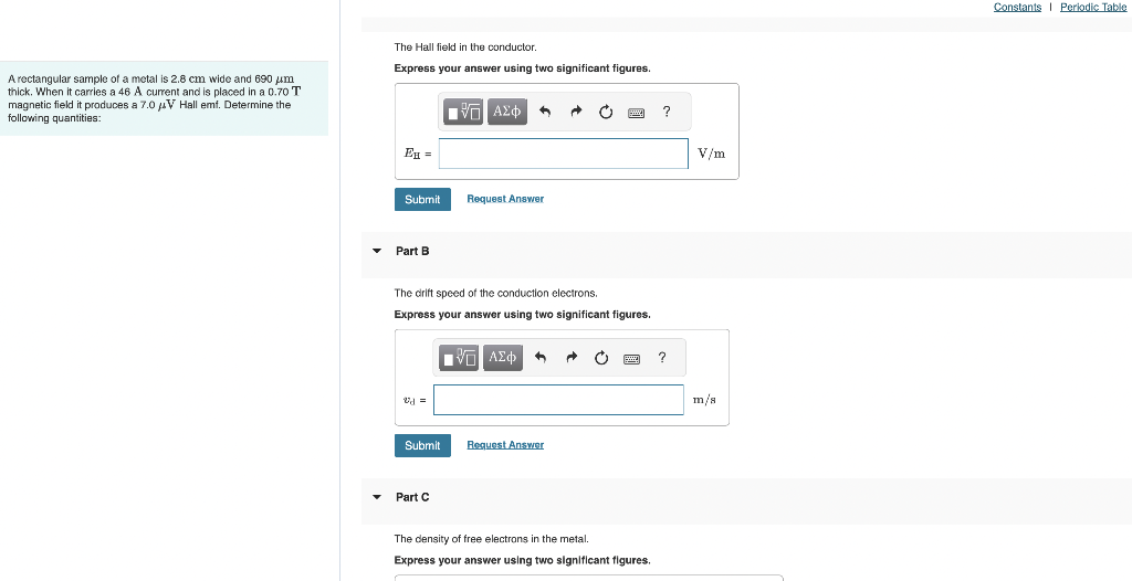 Solved The Hall field in the conductor. A rectangular sample | Chegg.com