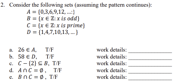 Solved Consider the following sets (assuming ﻿the pattern | Chegg.com