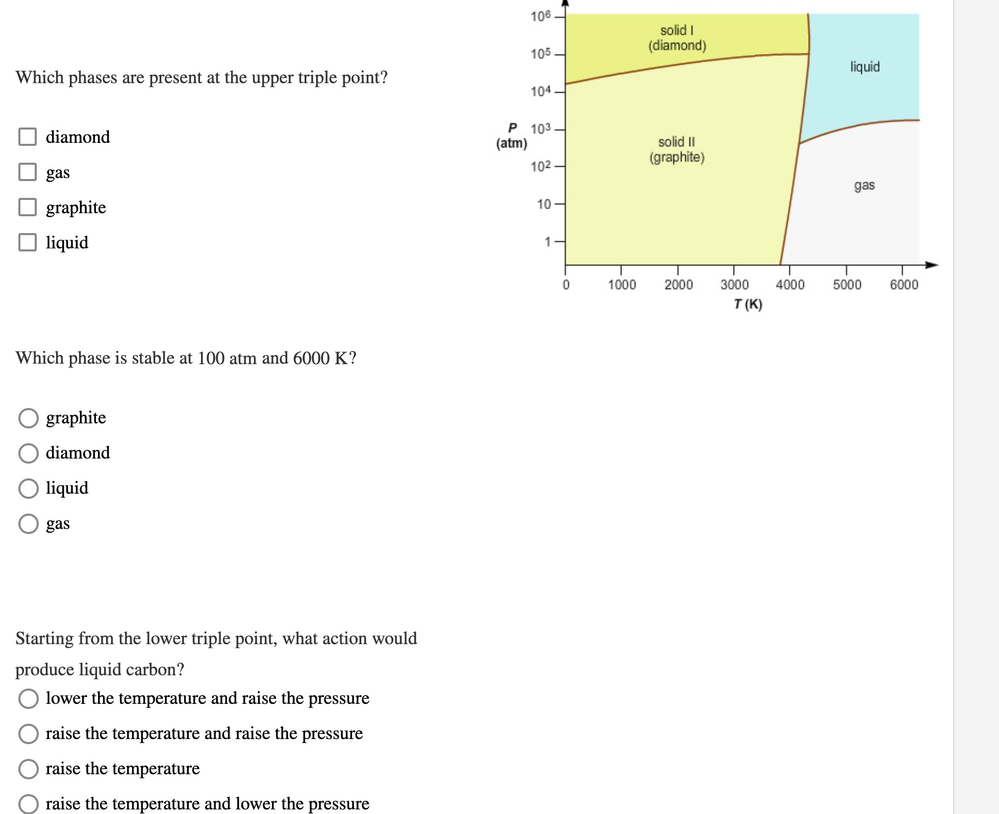Solved Which phases are present at the upper triple point? | Chegg.com