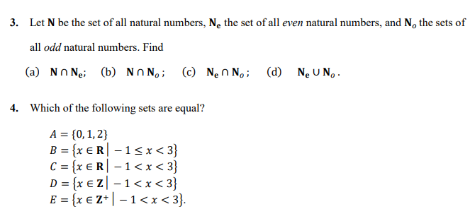 Solved Let N Be The Set Of All Natural Numbers Ne The Set