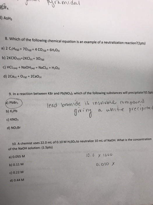 Solved AMIdec F4 ) AsHs 8. Which of the following chemical | Chegg.com