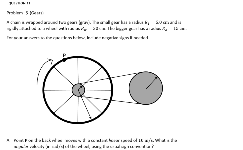 Solved QUESTION 11 Problem 5 (Gears) A chain is wrapped | Chegg.com