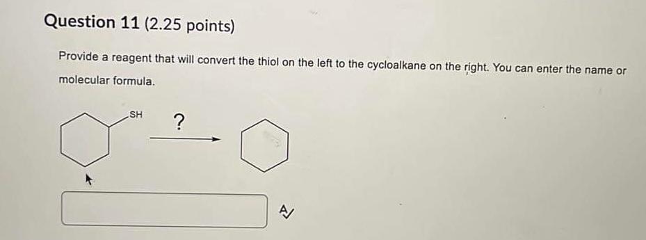 Solved Provide a reagent that will convert the thiol on the | Chegg.com
