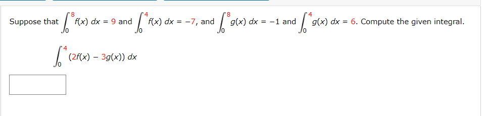 Solved Suppose that ∫08f(x)dx=9 and ∫04f(x)dx=−7, and | Chegg.com