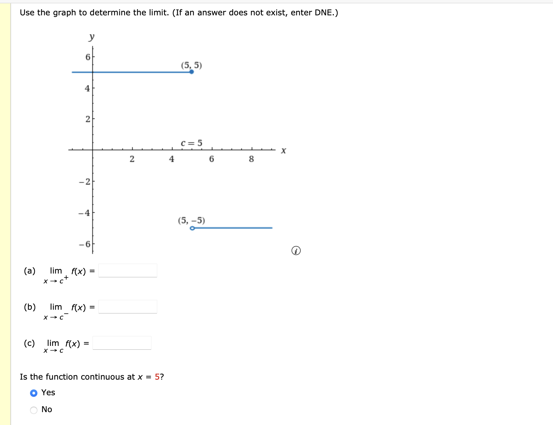 Solved Use the graph to determine the limit. (If an answer | Chegg.com