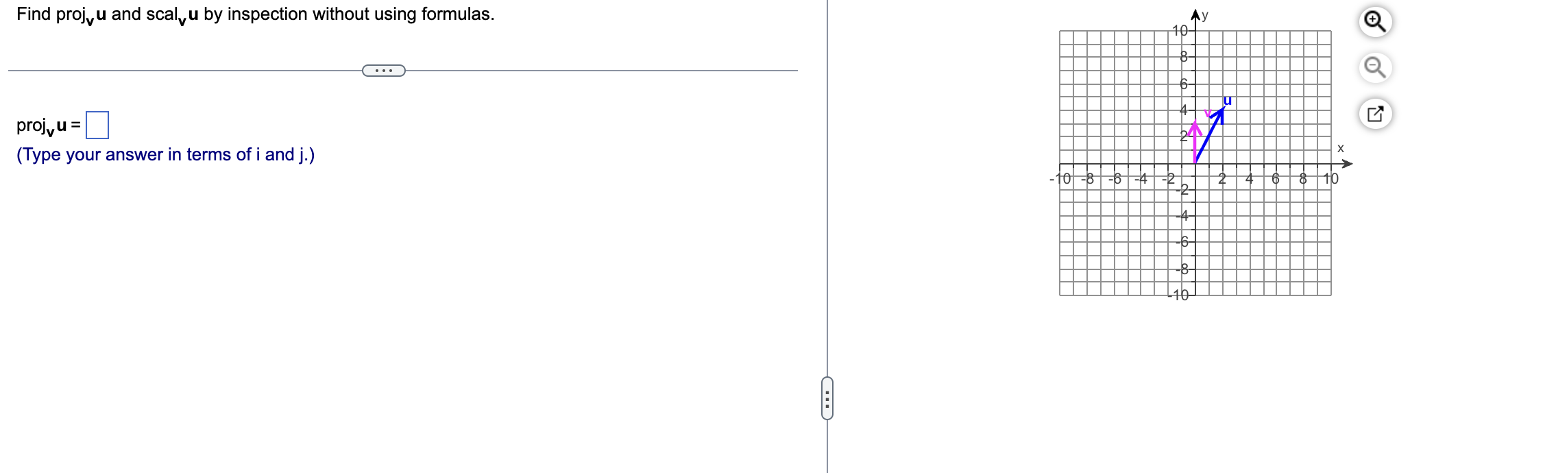Solved Find projvu and scal vu by inspection without using | Chegg.com
