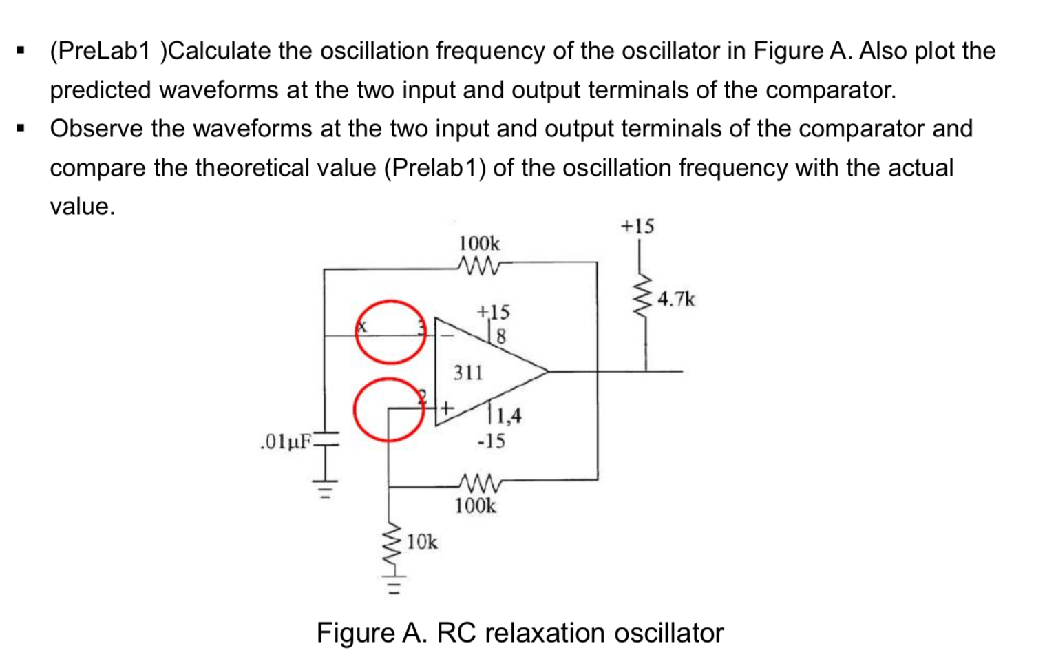 Solved (PreLab1 )Calculate the oscillation frequency of the | Chegg.com