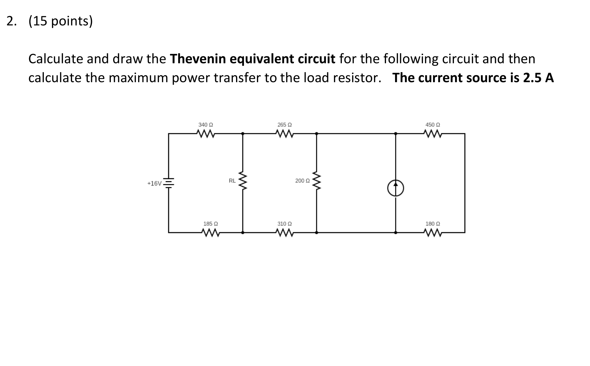 Solved 2. (15 ﻿points) ﻿Calculate and draw the Thevenin | Chegg.com