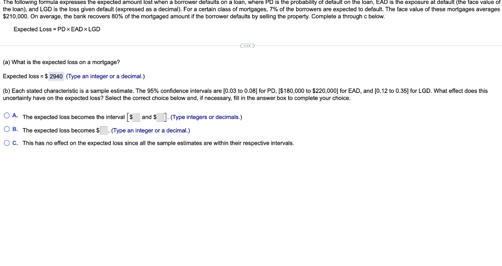 Solved $210,000. On average, the bank recovers 80% of the | Chegg.com Solved $210,000. On average, the bank recovers 80% of the | Chegg.com