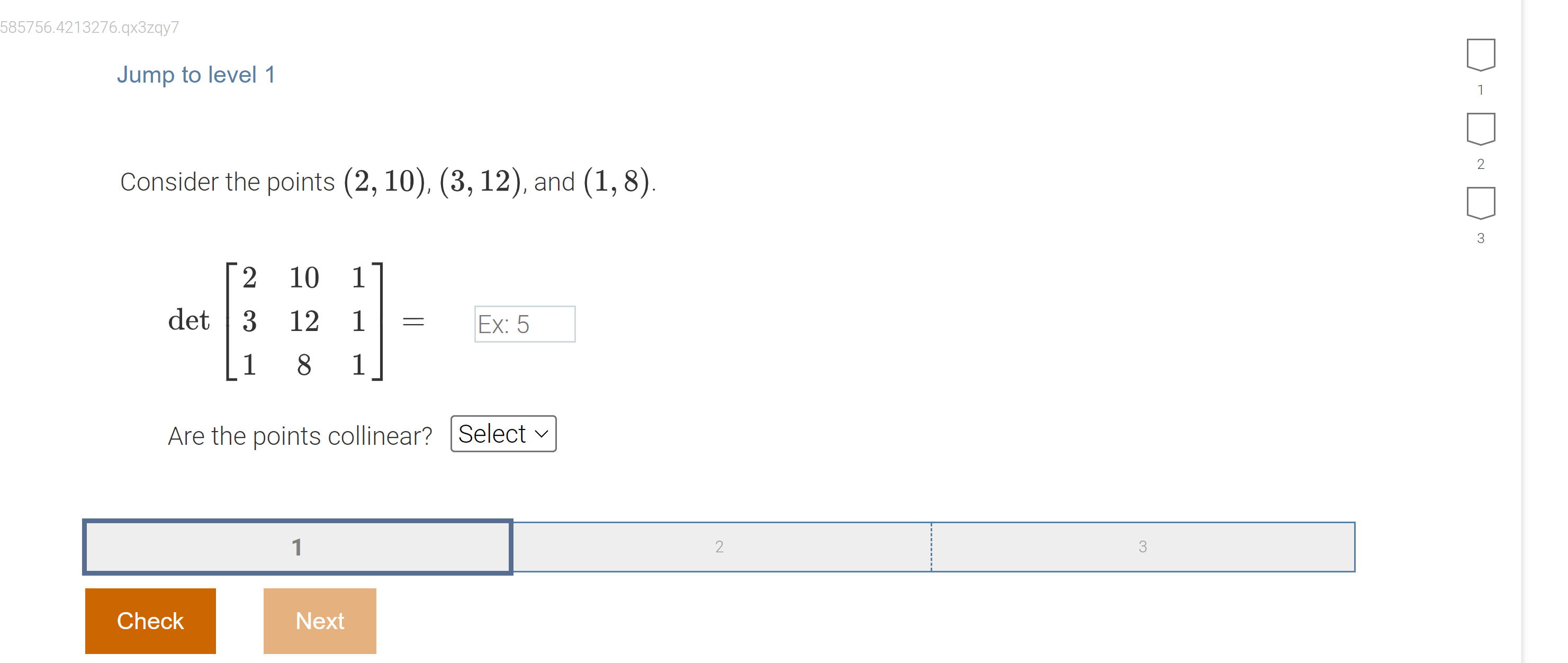 Solved 3.9.3: Determinants and two-dimensional coordinate | Chegg.com