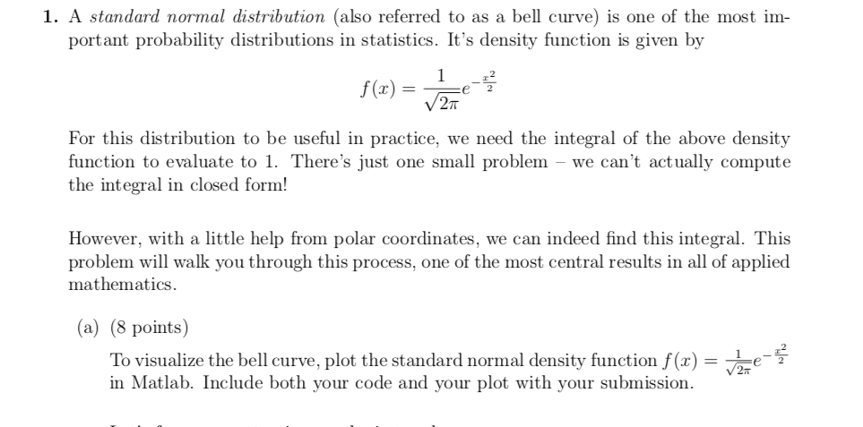 Solved 1. A standard normal distribution (also referred to | Chegg.com