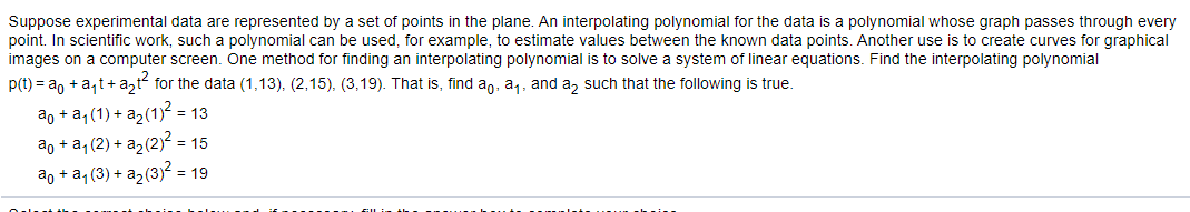 Solved Suppose experimental data are represented by a set of | Chegg.com