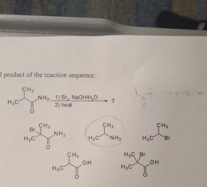 Solved I product of the reaction sequence: CH3 H3C 2) heat | Chegg.com