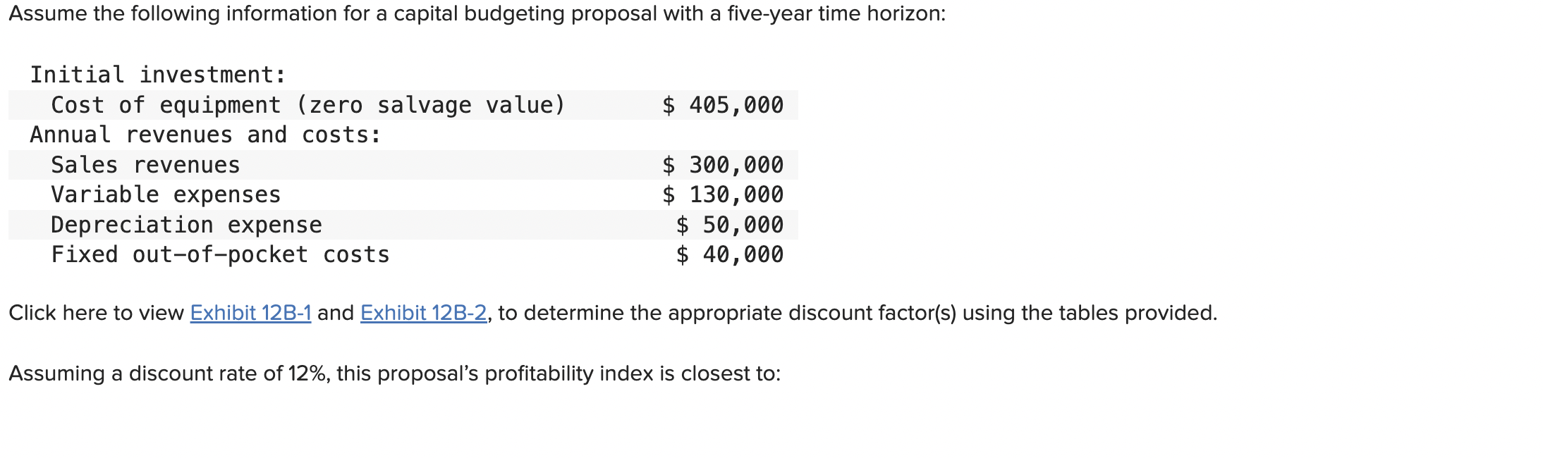 Solved Click here to view Exhibit 12B-1 and Exhibit 12B-2, | Chegg.com