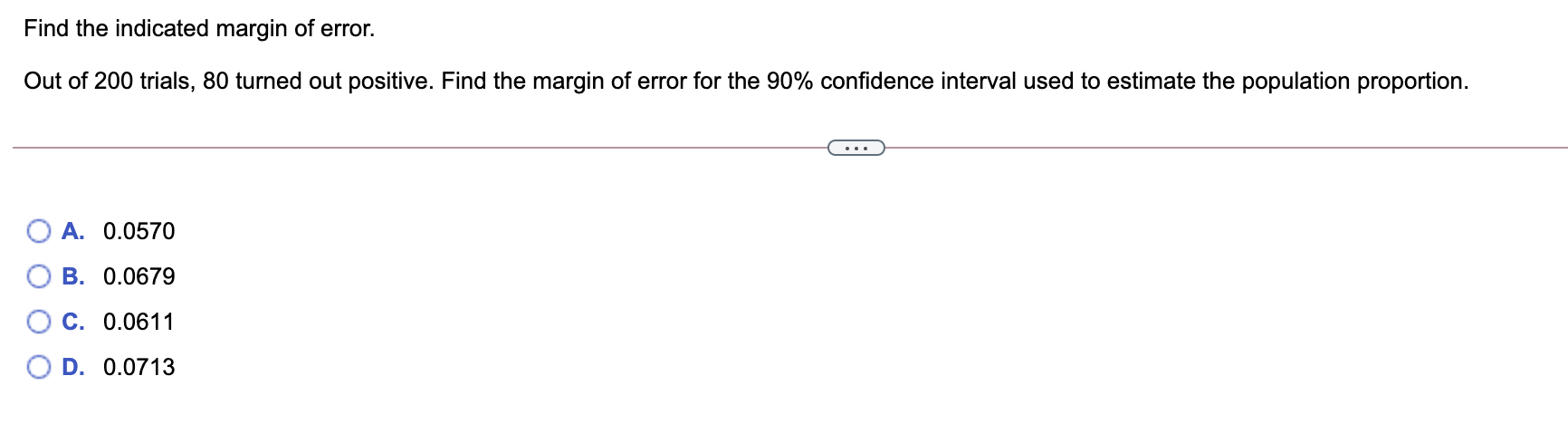 Solved Find the indicated margin of error. Out of 200 | Chegg.com