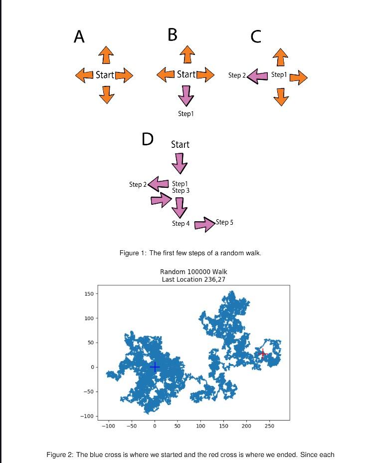 Solved Problem 1 Random Walk A Random Walk Is A Stochastic