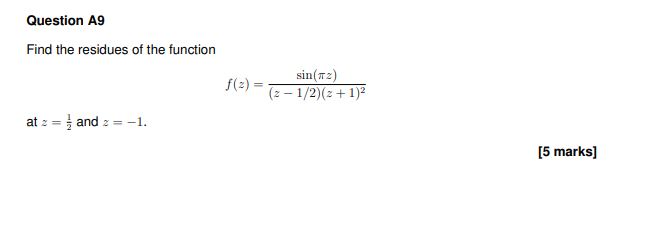 Solved Find the residues of the function | Chegg.com