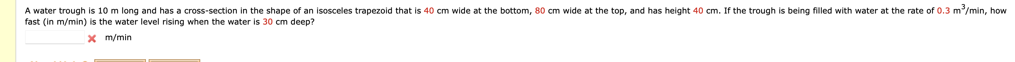Solved fast (in m/min ) is the water level rising when the | Chegg.com