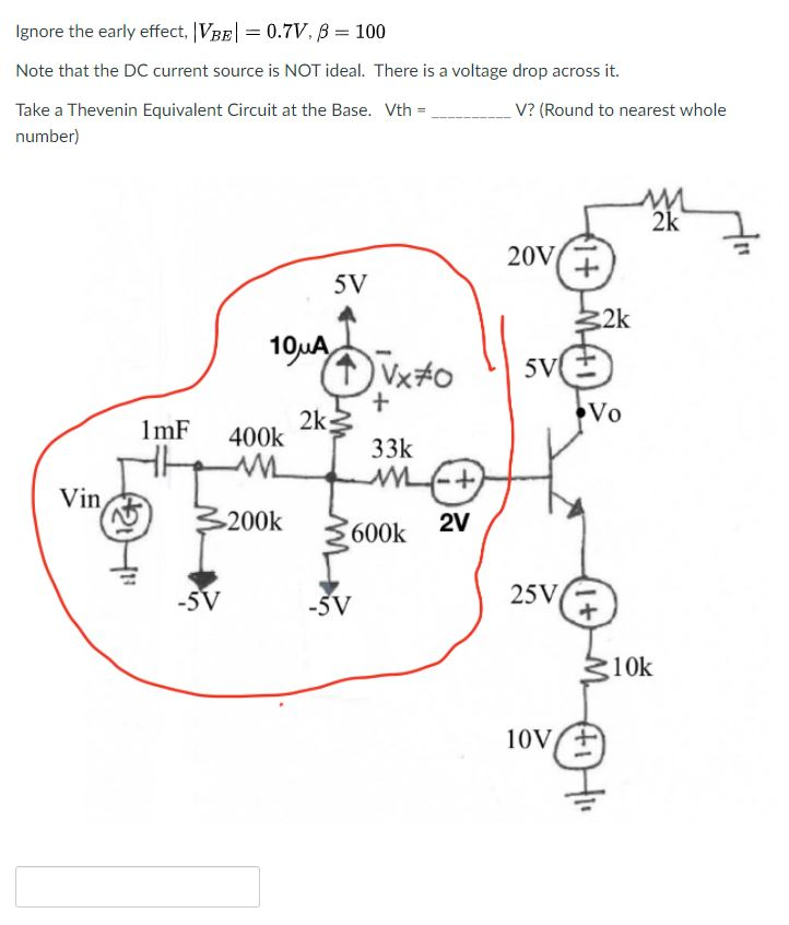 Solved Ignore the early effect, VBE| = 0.7V, B = 100 Note | Chegg.com
