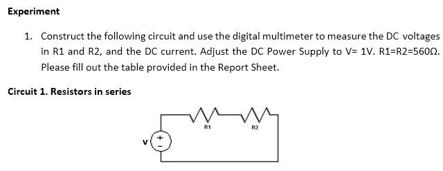 Solved 1. Construct the following circuit and use the | Chegg.com