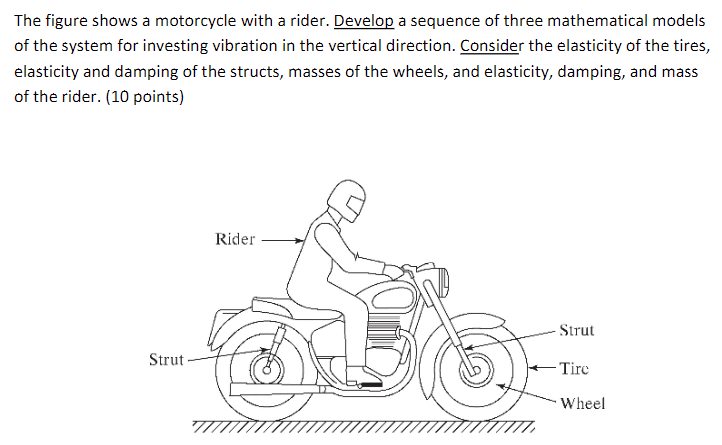 Solved The figure shows a motorcycle with a rider. Develop a | Chegg.com