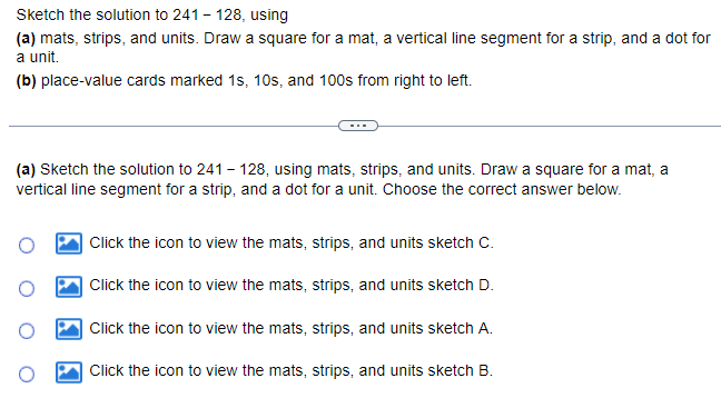 Sketch the solution to 241−128, using (a) mats, | Chegg.com