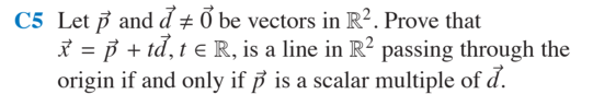 Solved C5 Let vec(p) and vec(d)!=vec(0) be vectors in R^(2). | Chegg.com