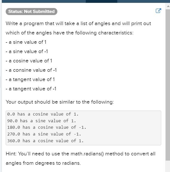 Solved 12.9.6 Using the Math ModuleWrite a program that will | Chegg.com