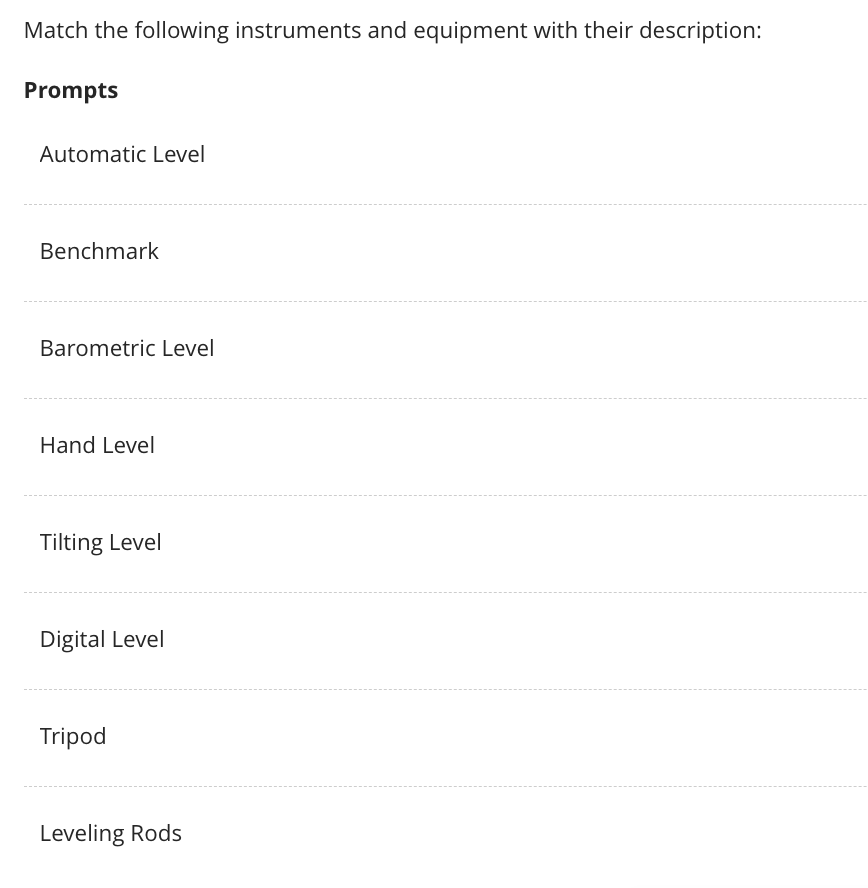 Solved Match the following instruments and equipment with | Chegg.com