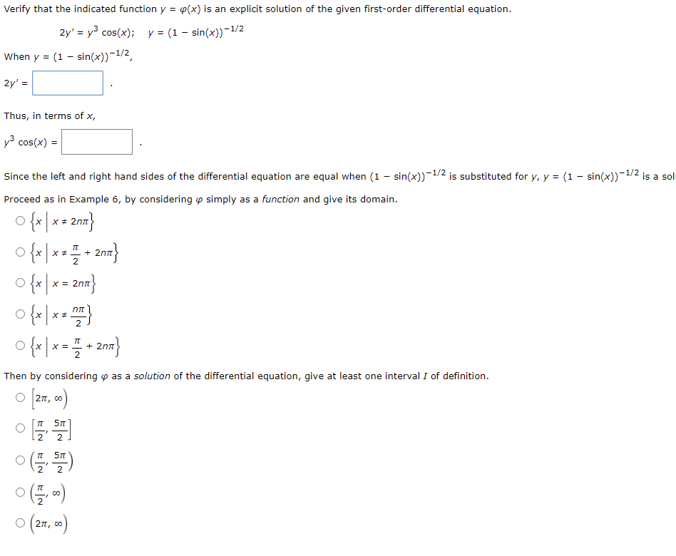 Solved Verify that the indicated function y=φ(x) is an | Chegg.com