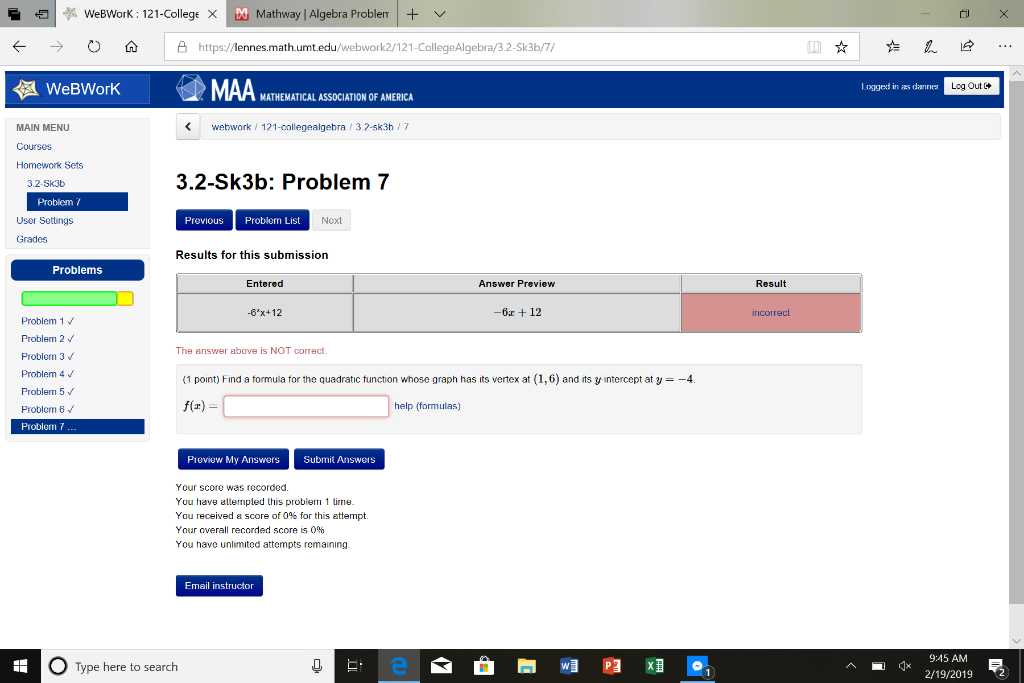 Solved € d, WeBWorK: 121-College X Mathway | Algebra Problem | Chegg.com