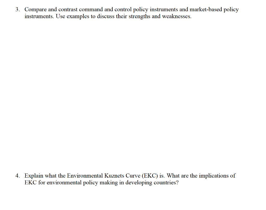 3. Compare and contrast command and control policy | Chegg.com