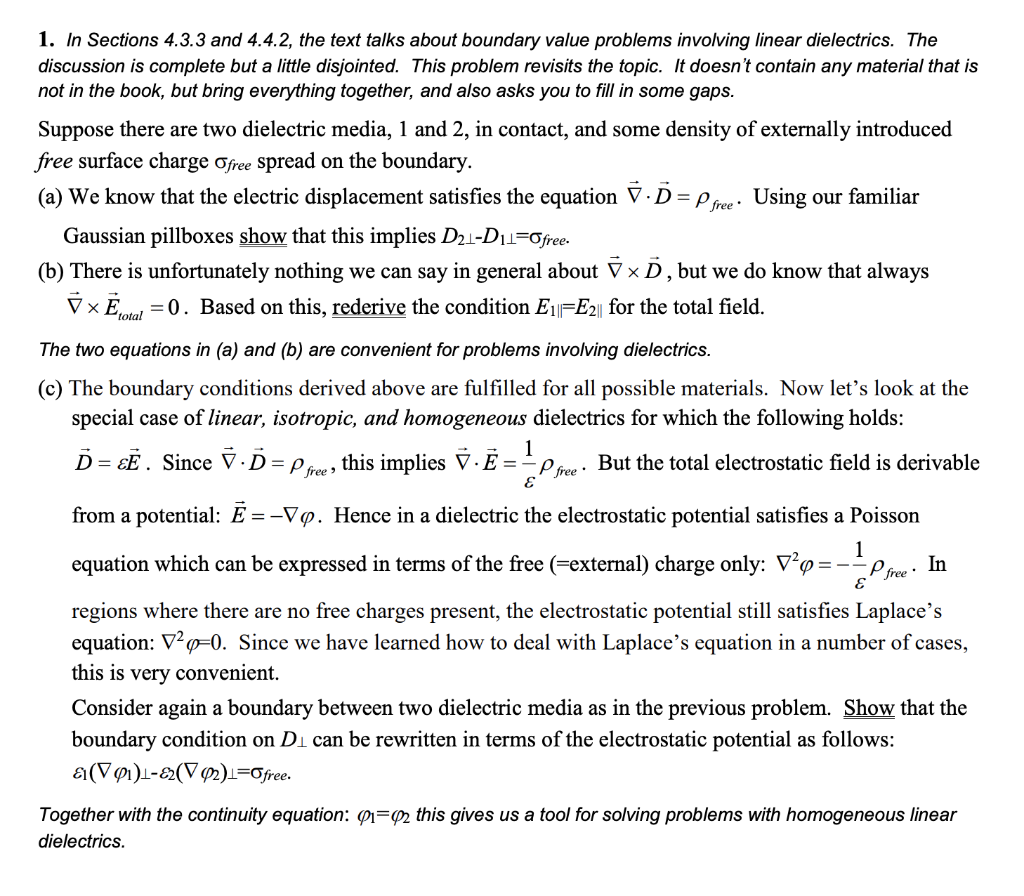 Solved The Text is INTRODUCTION TO ELECTRODYNAMICS Fourth | Chegg.com