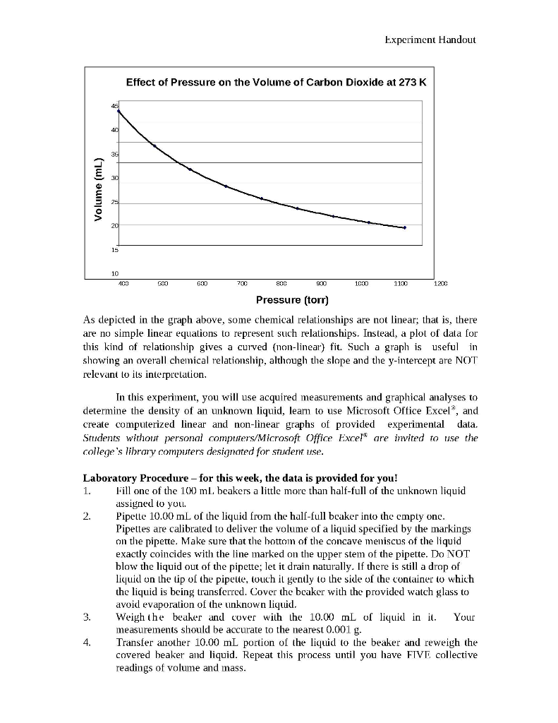 Experiment Handout Graphical Representation Of Data