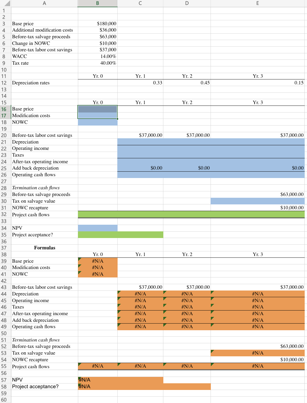 Solved Open spreadsheet sign. $ b. What are the project's | Chegg.com