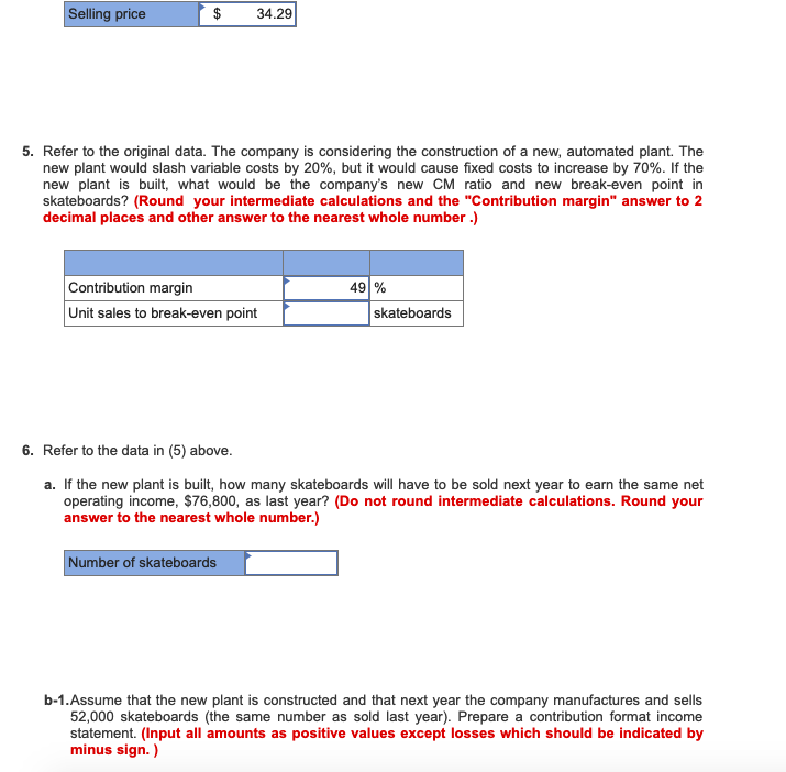Solved 2 alue 10.00 points Problem 8-5 Various CVP | Chegg.com