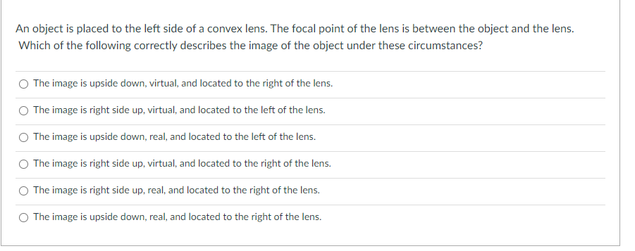 Solved An object is placed to the left side of a convex | Chegg.com