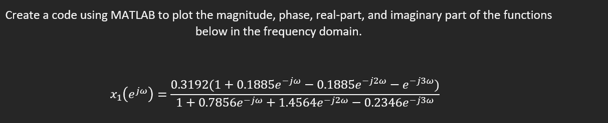 Solved Create A Code Using Matlab To Plot The Magnitude 