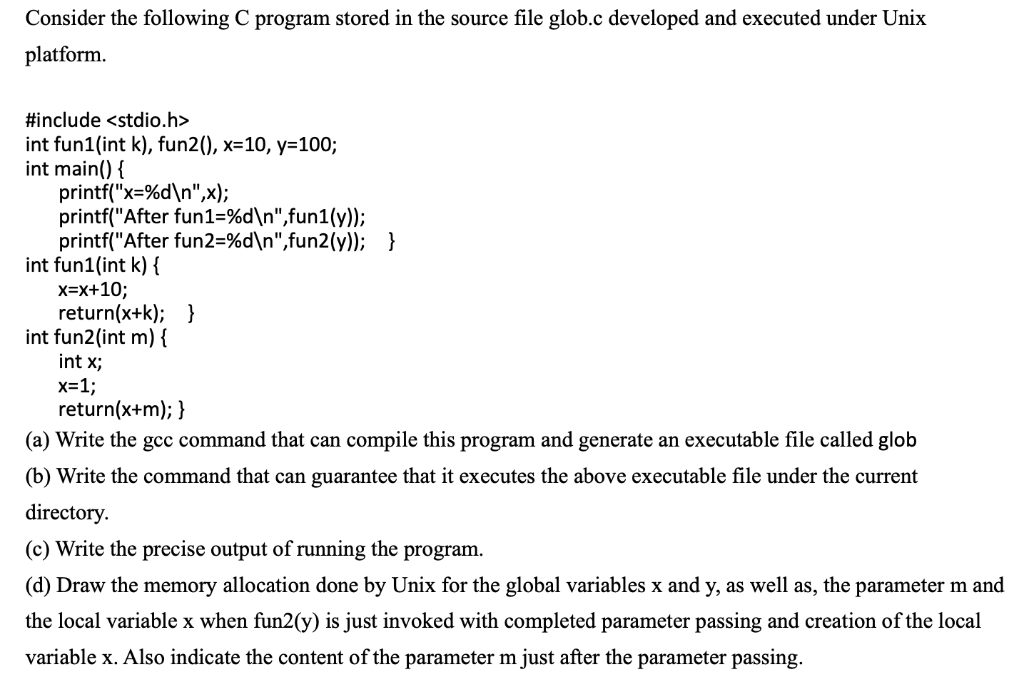 Solved Consider the following C program stored in the source | Chegg.com