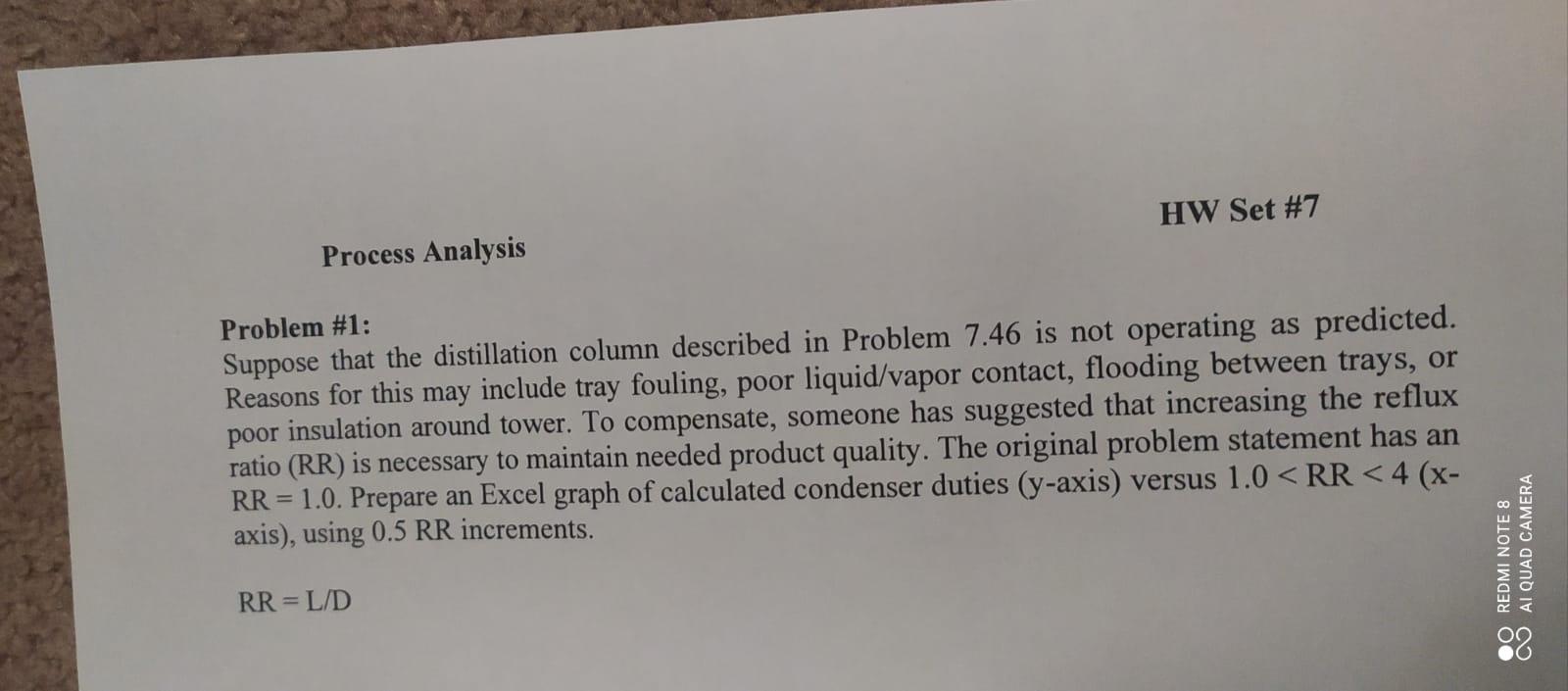 HW Set #7 Process Analysis Problem #1: Suppose that | Chegg.com