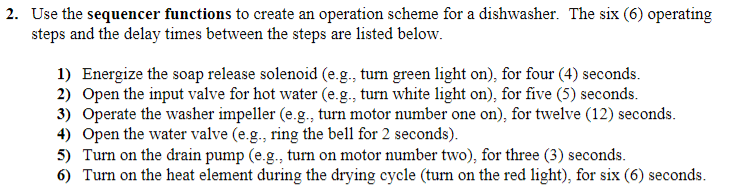 Solved Use the sequencer functions to create an operation | Chegg.com