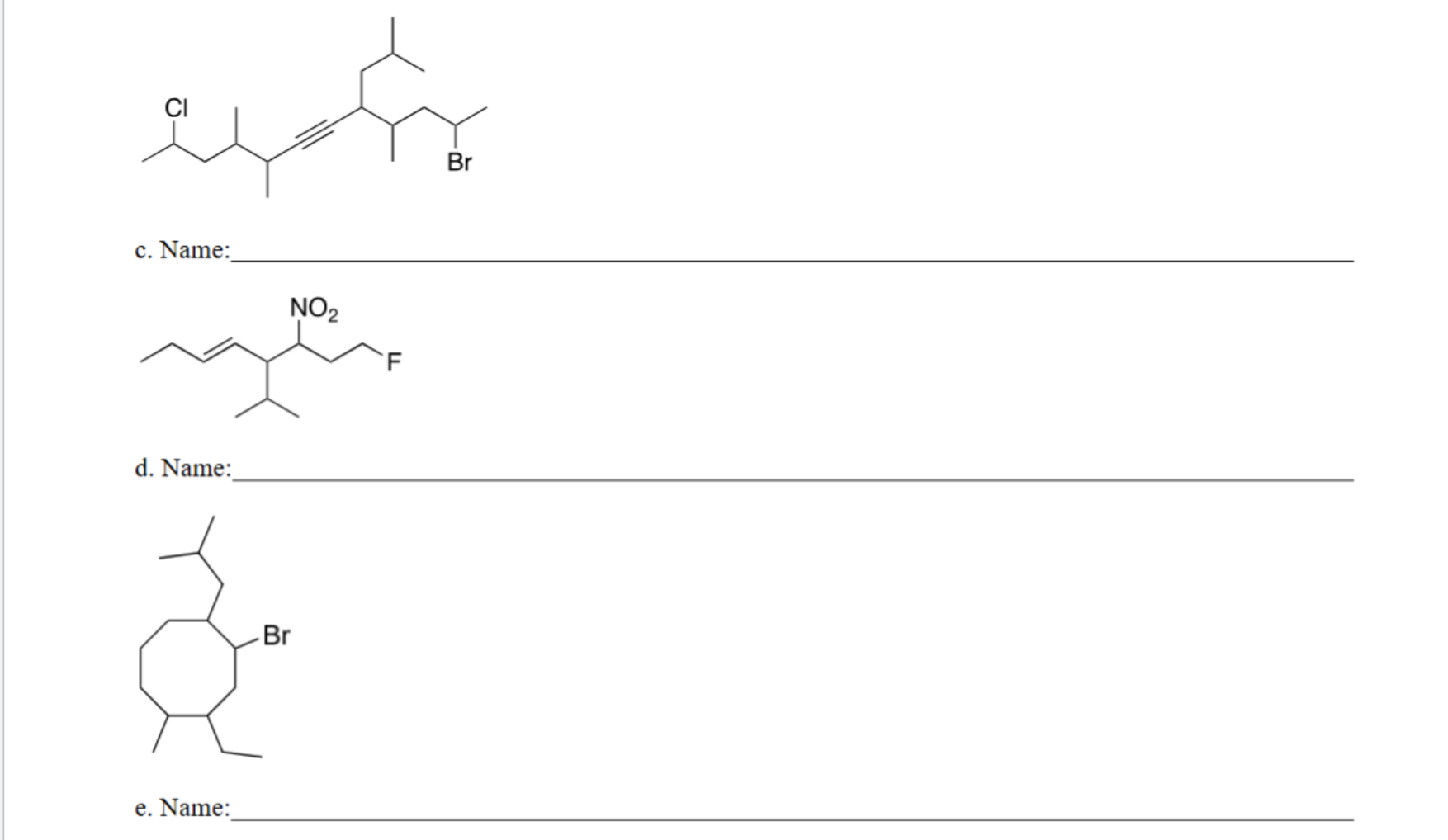 Solved Give the IUPAC name of each compound below; put your | Chegg.com